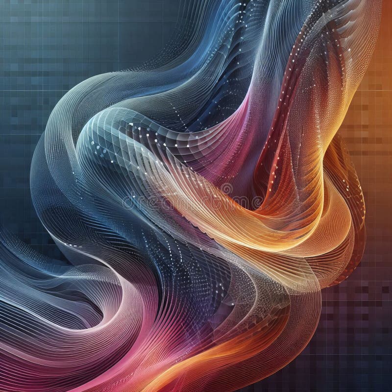 Abstract Geometric Wave Design with Transparent Layers, Photoe Stock ...