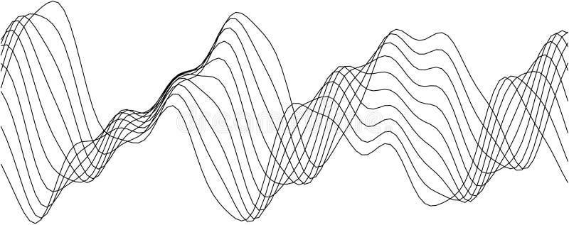 Abstract Geometric Wave Pattern in Monochrome Design for Art Prints and ...