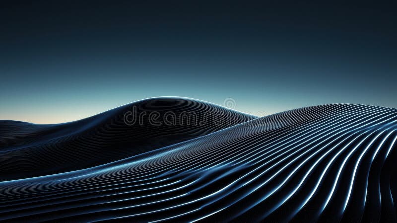Abstract Geometric Waveforms with Smooth Textures and Bold Lighting in ...