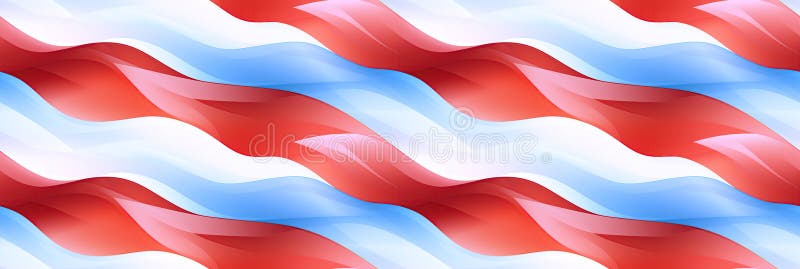 Abstract Geometric Wavy Seamless Pattern with Red and Blue Waves on ...