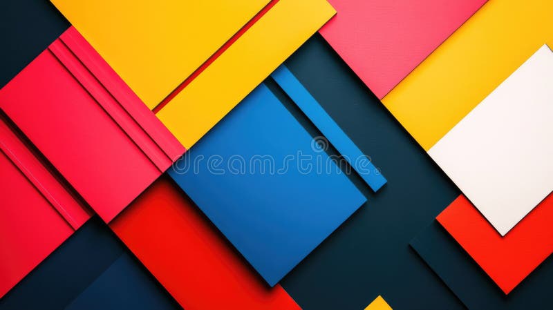 Abstract Geometric Web Banner with Vibrant Interlocking Shapes in Bold ...