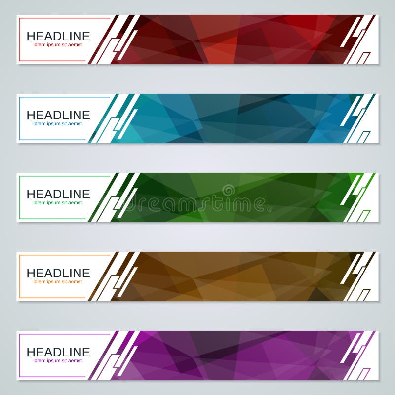 Abstract Geometric Web Banners Templates Stock Vector - Illustration of ...