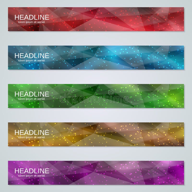 Abstract Geometric Web Banners Templates Stock Vector - Illustration of ...