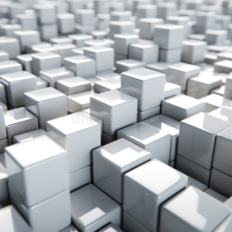 Abstract Geometric White Background with Cubes. Diagonal Surface Made ...