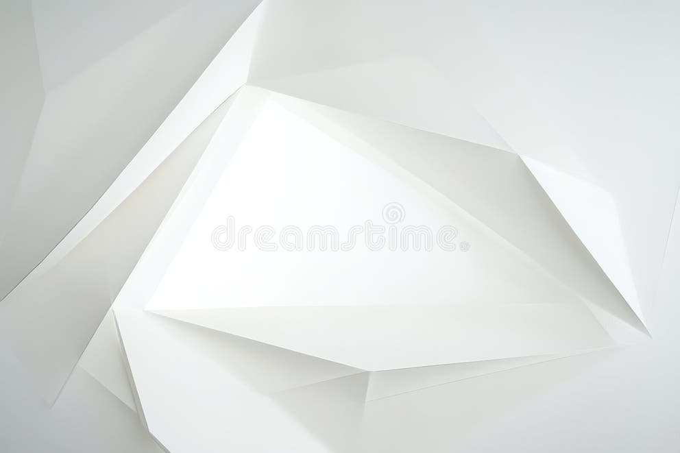 Abstract Geometric White Background with Triangular Shapes and Light Stock Illustration ...