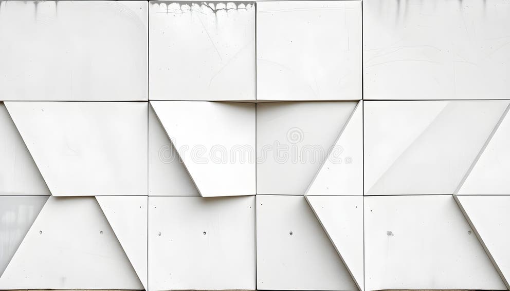 Abstract Geometric White Panel Wall: Architectural Design Texture Stock ...