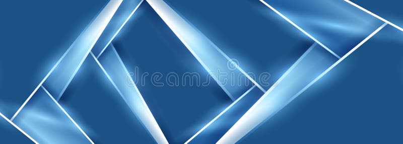 Abstract Geometric Wide Metallic Background with Blue Gradient Lines ...