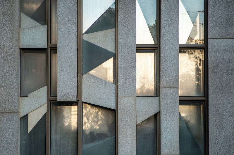Abstract Geometric Window Design in a Modern Building Facade Stock ...