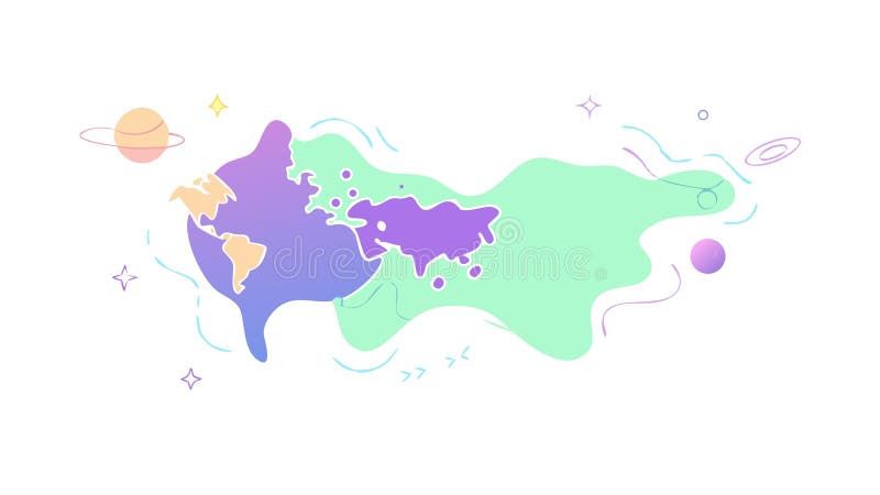 Abstract Geometric World Map, Modern Global Design, Vector Design ...