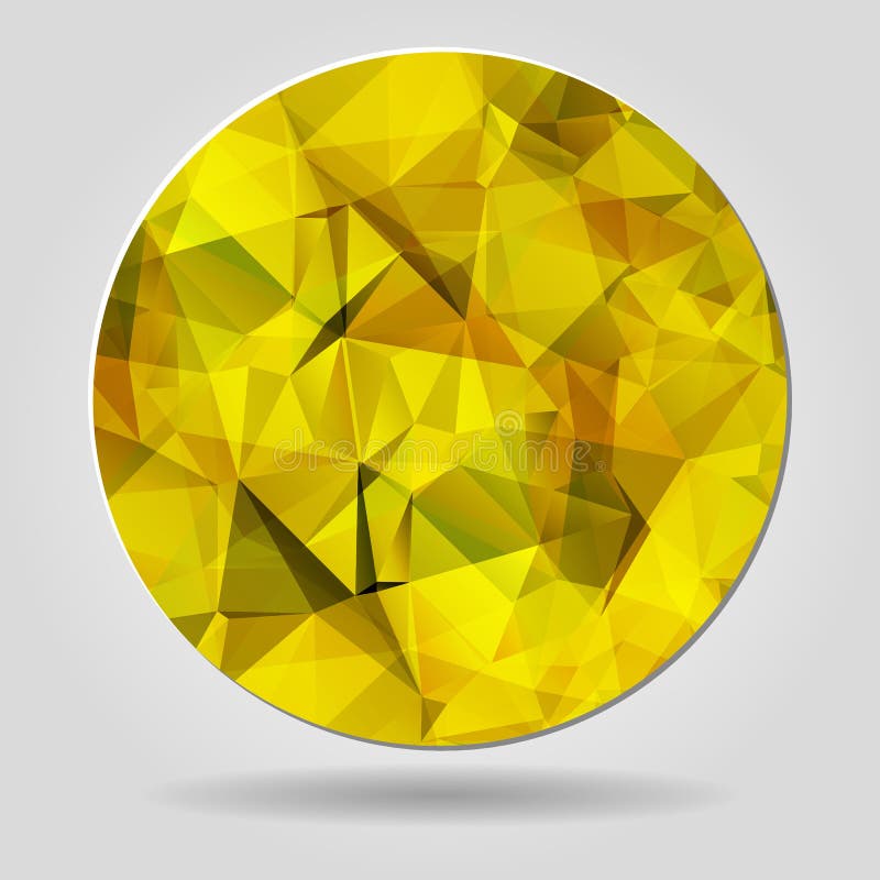 Abstract Geometric Yellow Circular Shape from Triangular Faces F Stock ...