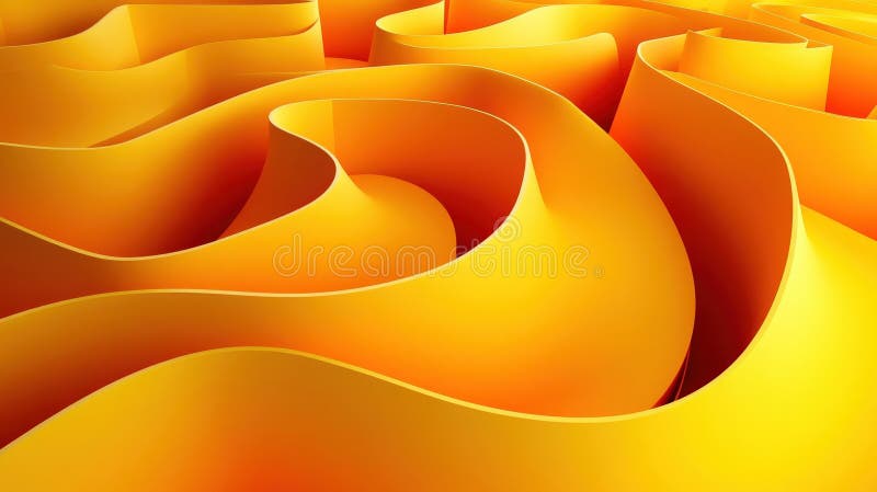 Abstract Geometric Yellow Curves Background Stock Illustration ...
