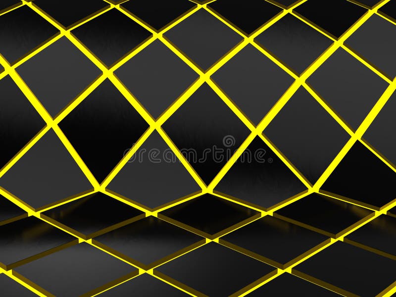 Abstract Geometric Yellow Neon Background Stock Illustration ...