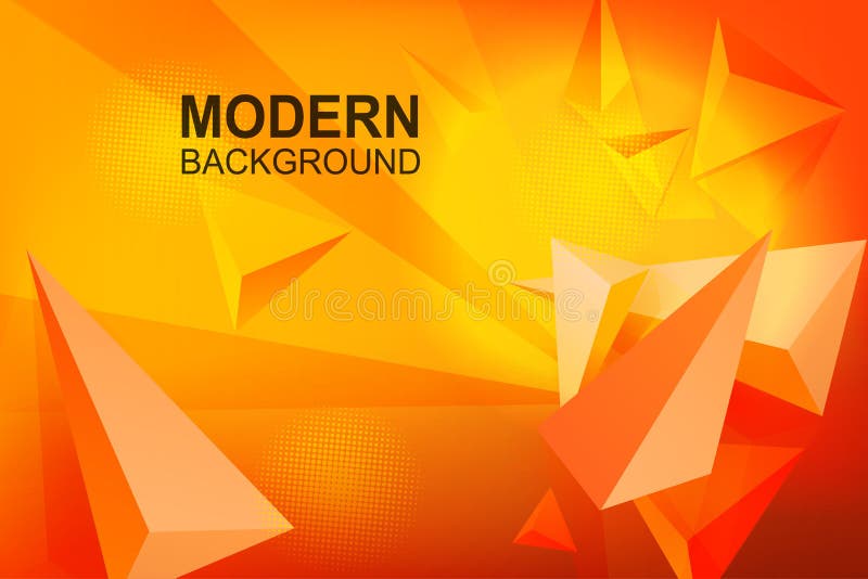 Abstract Geometric Yellow and Orange Design, Triangles with 3D Effect ...