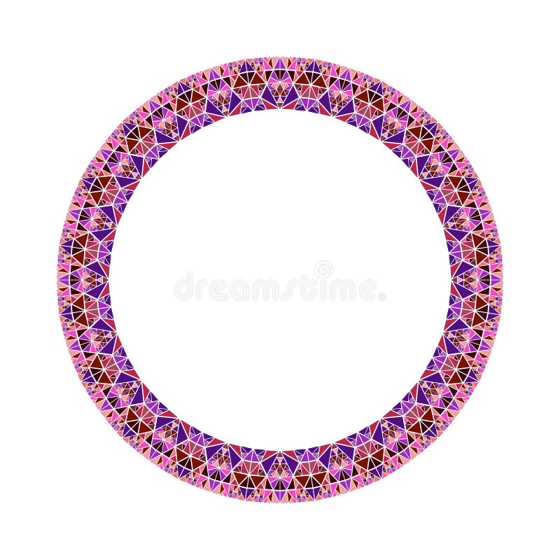 Colorful Geometrical Abstract Triangle Mosaic Round Border Stock Vector ...