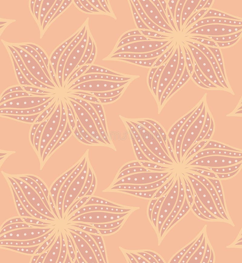 Abstract Geometrical Flower with Pointy Pedals with Dots on Light ...