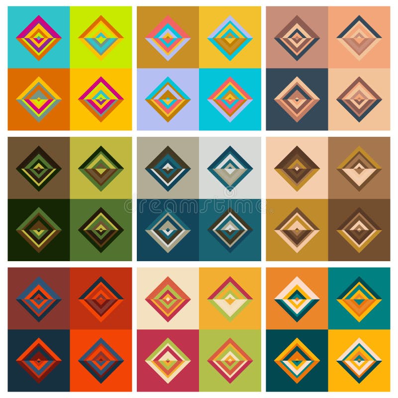 Abstract Geometrical Four Small Petal Flower Seamless Pattern Stock ...