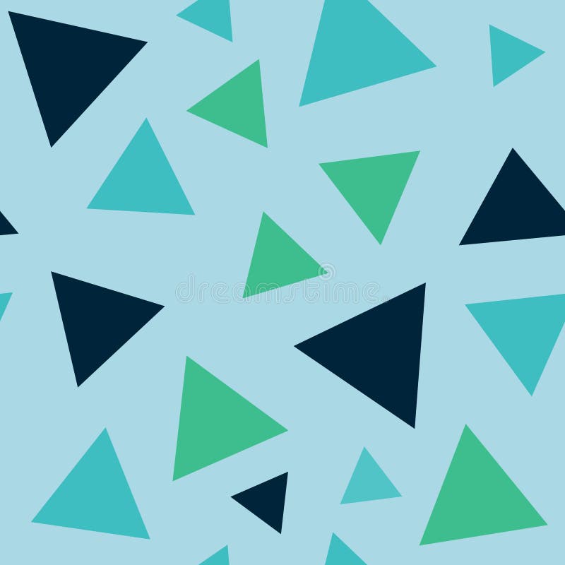 Abstract Geometrical Seamless Pattern with Triangles, Blue and Green ...