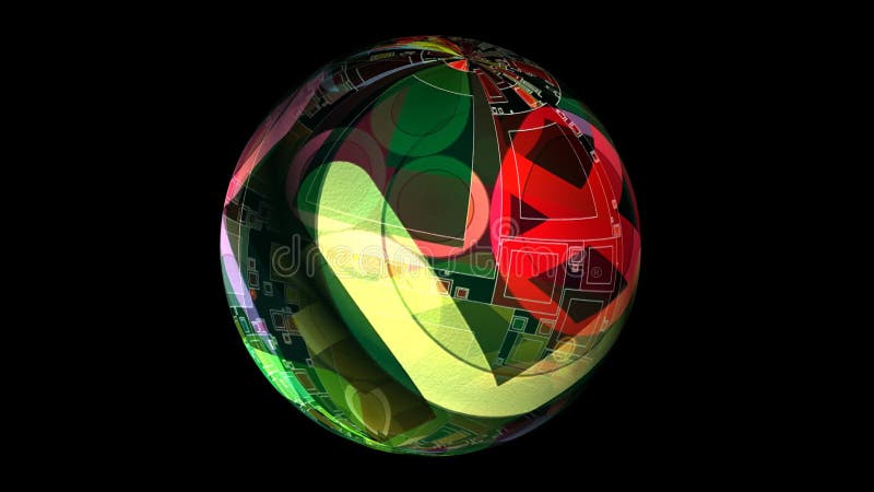 Abstract Geometrical Shapes and Elements on Rotating Sphere Stock ...