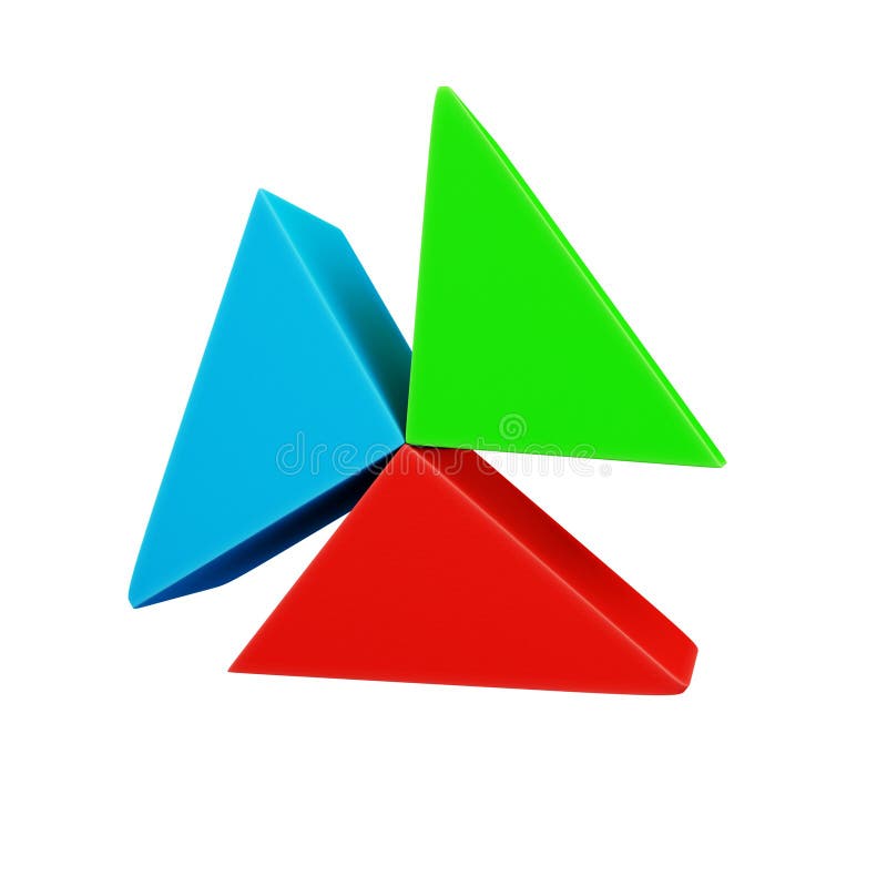 Abstract Geometrical Shapes Red, Green and Blue Triangles Isolated on ...