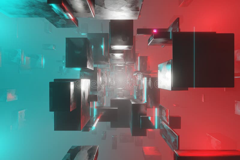Abstract Geometry Animation Background 3d Render. Space Sci Fi ...