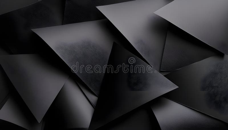 Abstract Geometry Background with Black Paper Triangles. Paper Cut ...