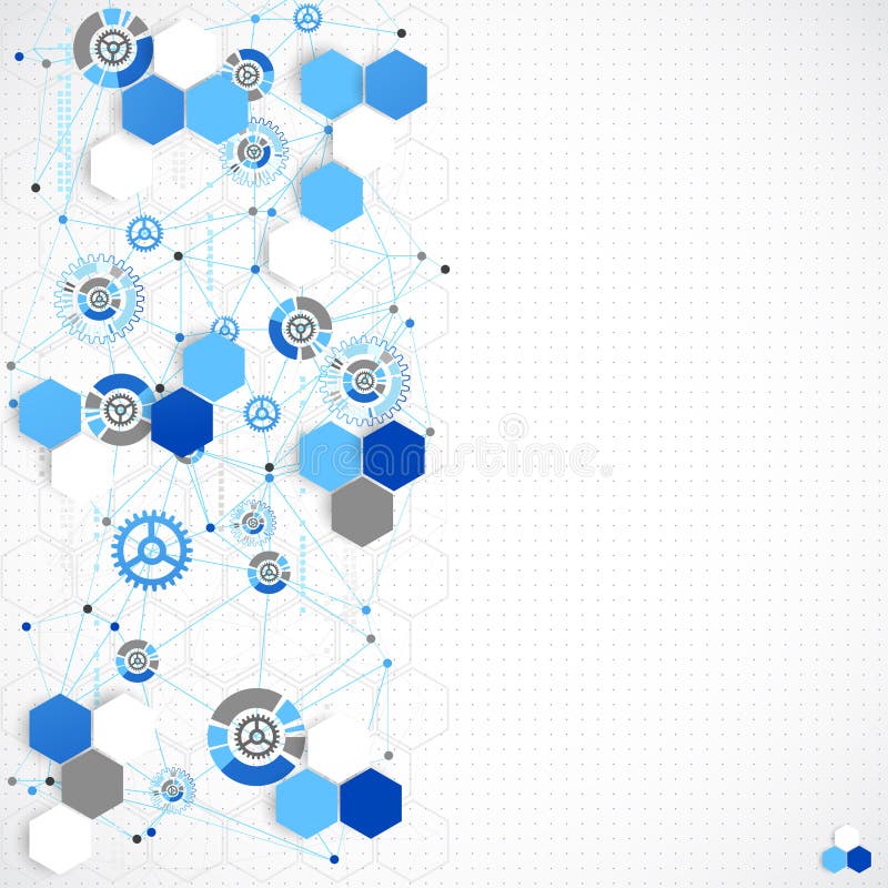 Abstract Geometry Blue Color Technology Background. Stock Vector ...