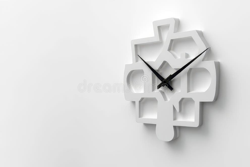 Abstract Geometry 3D Printed Wall Clock Stock Illustration ...