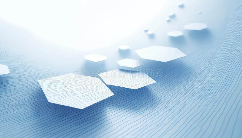 Abstract Geometry Design with Blue, White Linear Hexagons. Tech Minimal ...