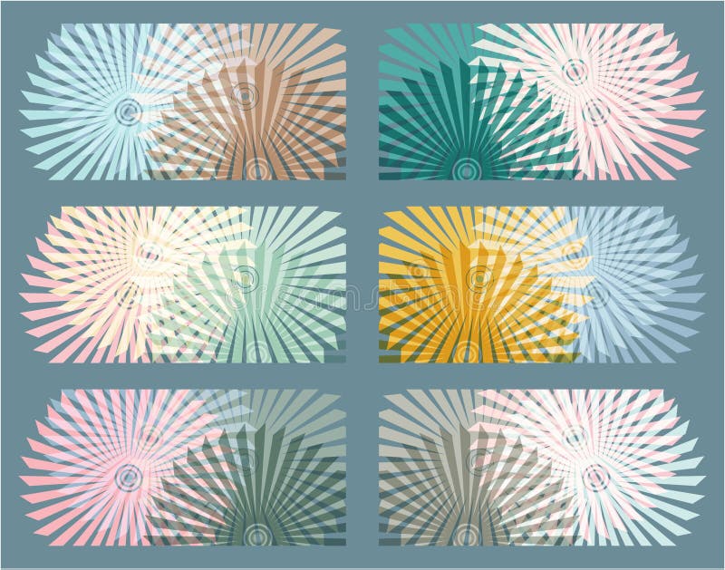 6 Abstract Geometry Elements. Hypnotic Backgrounds Stock Vector ...