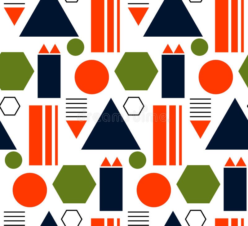 Abstract Geometry Pattern with Triangle Shapes, Squares, Circles and ...