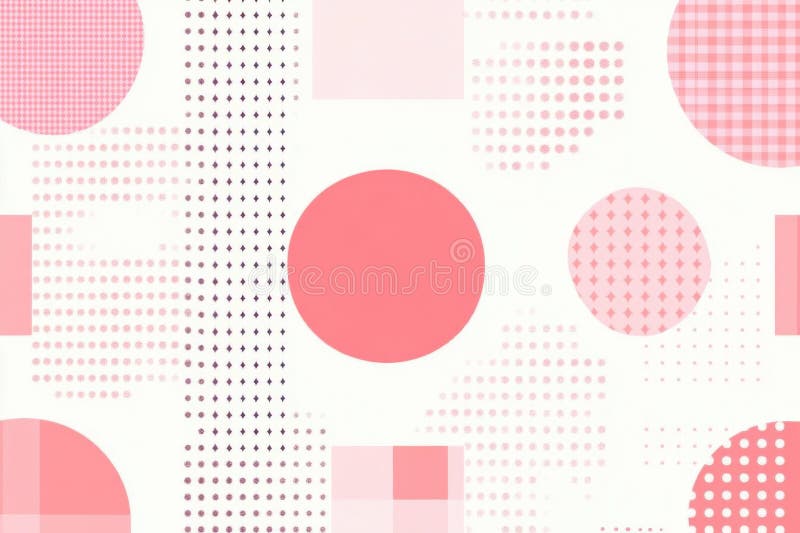 Abstract Geometry, Pink Circles and Squares in Graphic Design ...