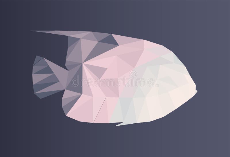 Abstract Geometry Polygonal Fish, Low Poly Vector Illustration Stock ...