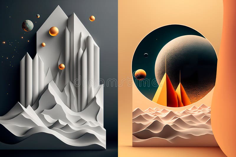 Abstract Geometry Posters with Minimal Architectural Elements ...
