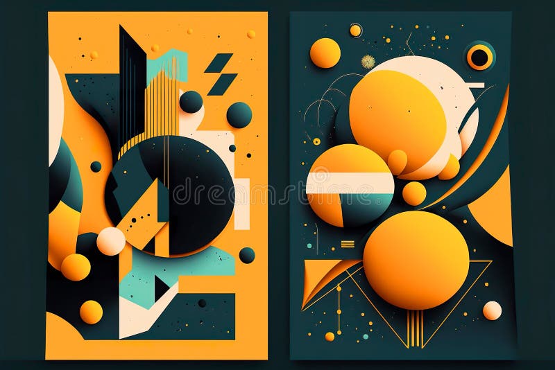 Abstract Geometry Posters with Minimal Architectural Elements ...