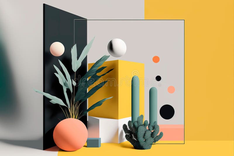 Abstract Geometry Posters with Minimal Architectural Elements ...