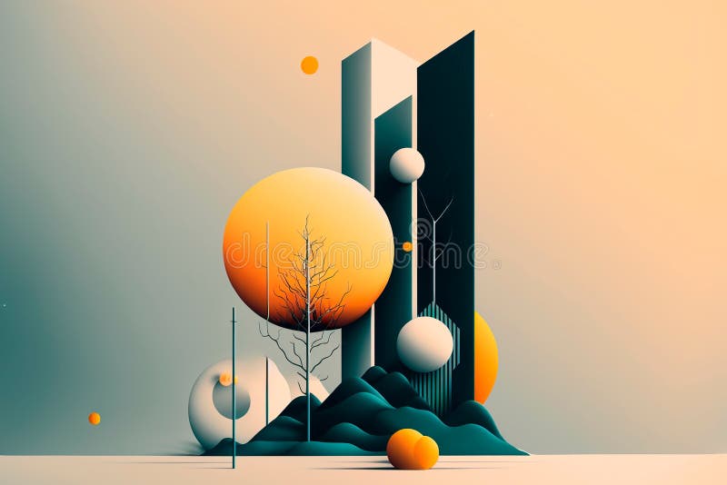 Abstract Geometry Posters with Minimal Architectural Elements ...