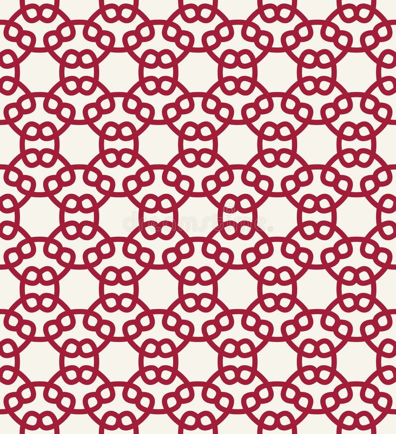 Abstract Geometry Red Chain Ornament Deco Art Pattern Stock Vector ...