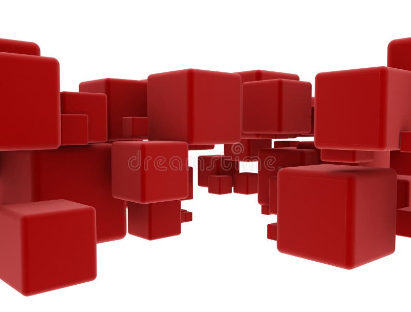 Abstract Geometry Red Cubes Stock Illustration - Illustration of ...