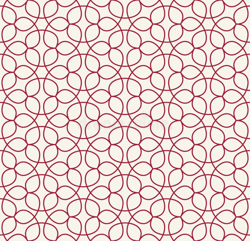 Abstract Geometry Red Floral Ornament Deco Art Pattern Stock Vector ...
