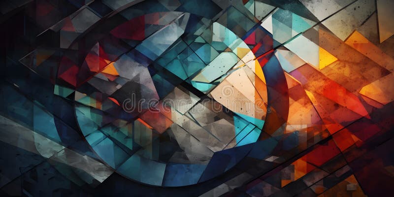 Abstract Geometry Shapes Colors Hyper-realistic Textures Created with ...