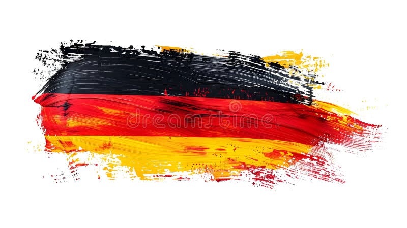Abstract German Flag with Bold Black, Red, and Yellow Brush Strokes_3 ...