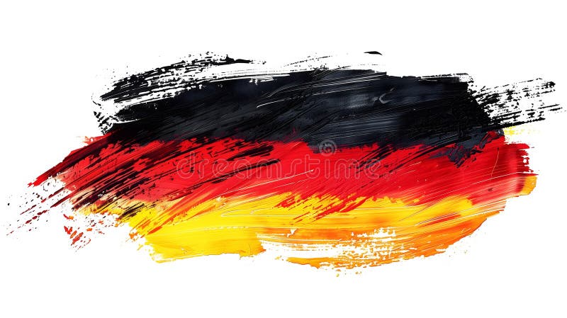 Abstract German Flag with Bold Black, Red, and Yellow Brush Strokes_1 ...