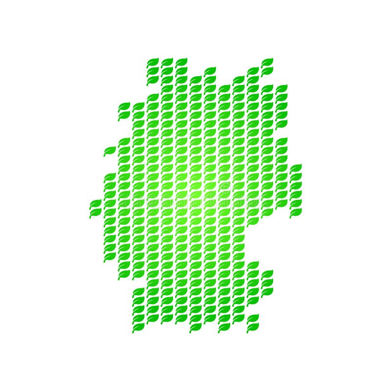 Abstract Germany Map Formed by Leaf Shapes Stock Vector - Illustration ...