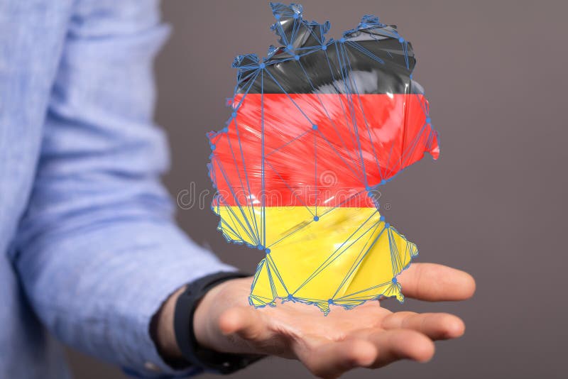 A Abstract of Germany Map Network, Internet and Global Connection ...