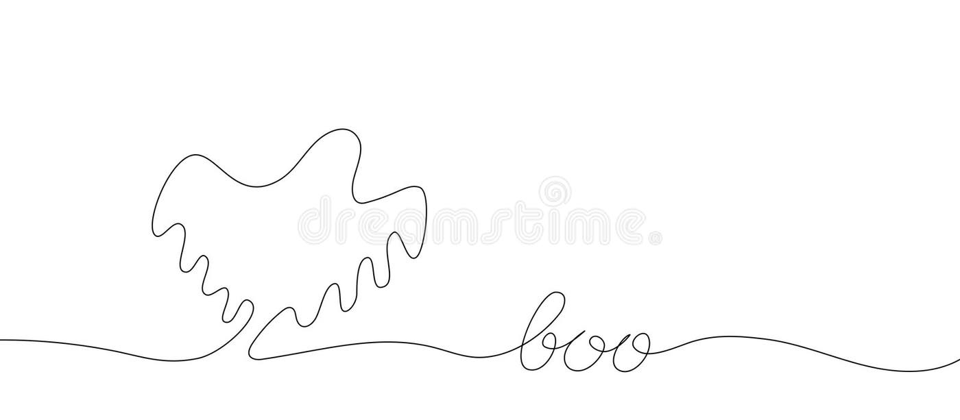 One Line Drawing Ghost Stock Illustrations – 369 One Line Drawing Ghost ...
