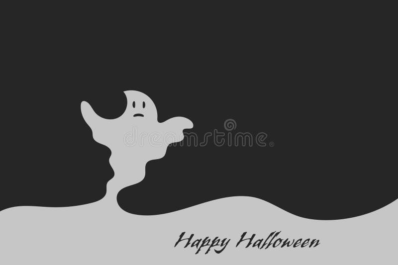 Abstract Ghost for Halloween Continuous One Line Drawing. Black and ...