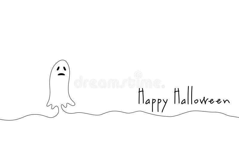 One Line Drawing Ghost Stock Illustrations – 265 One Line Drawing Ghost ...