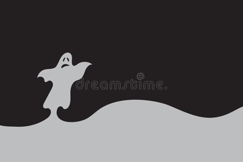 Abstract Ghost for Halloween Continuous One Line Drawing. Black and ...