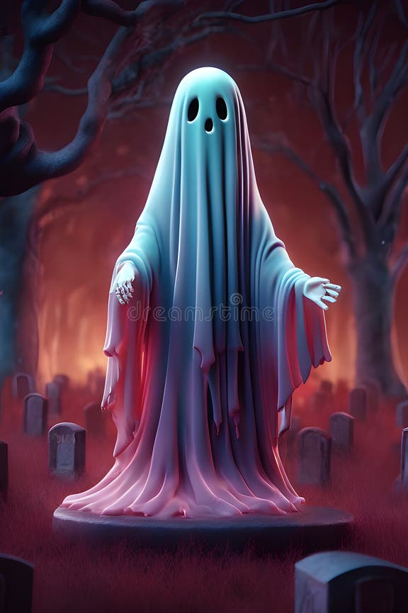 Abstract Ghost Sheet Fabric White Spirit 3d Render Stock Illustration ...