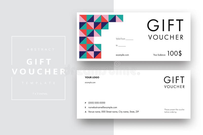 Abstract Gift Voucher Card Template. Modern Discount Coupon or ...
